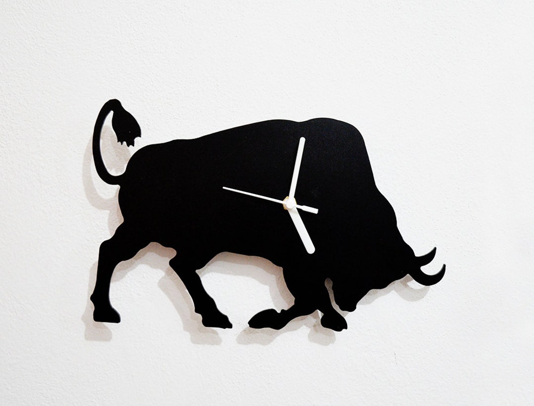 Rodeo Bull Attack Silhouette Wall Clock - Etsy