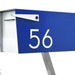 Contemporary Post Mounted Mailbox / Aluminum Blue Body and White Door ...