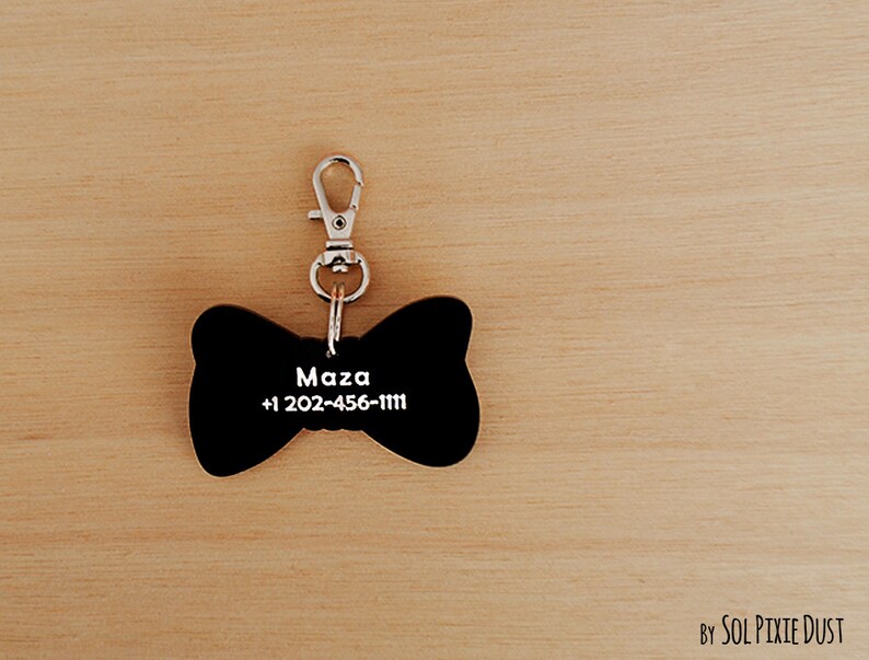 Bow Tie Dog Tag Personalized Pet ID Pet Accessory - Etsy