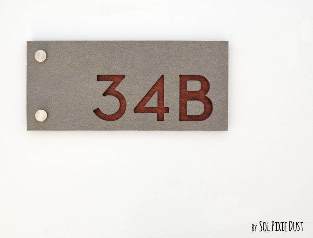 Modern House Numbers Rectangle Concrete With Marine Plywood - Etsy