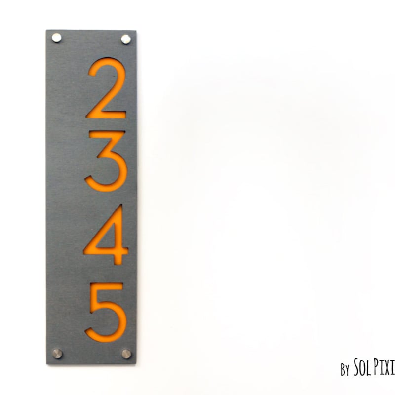 House Numbers Vertical Modern - Etsy