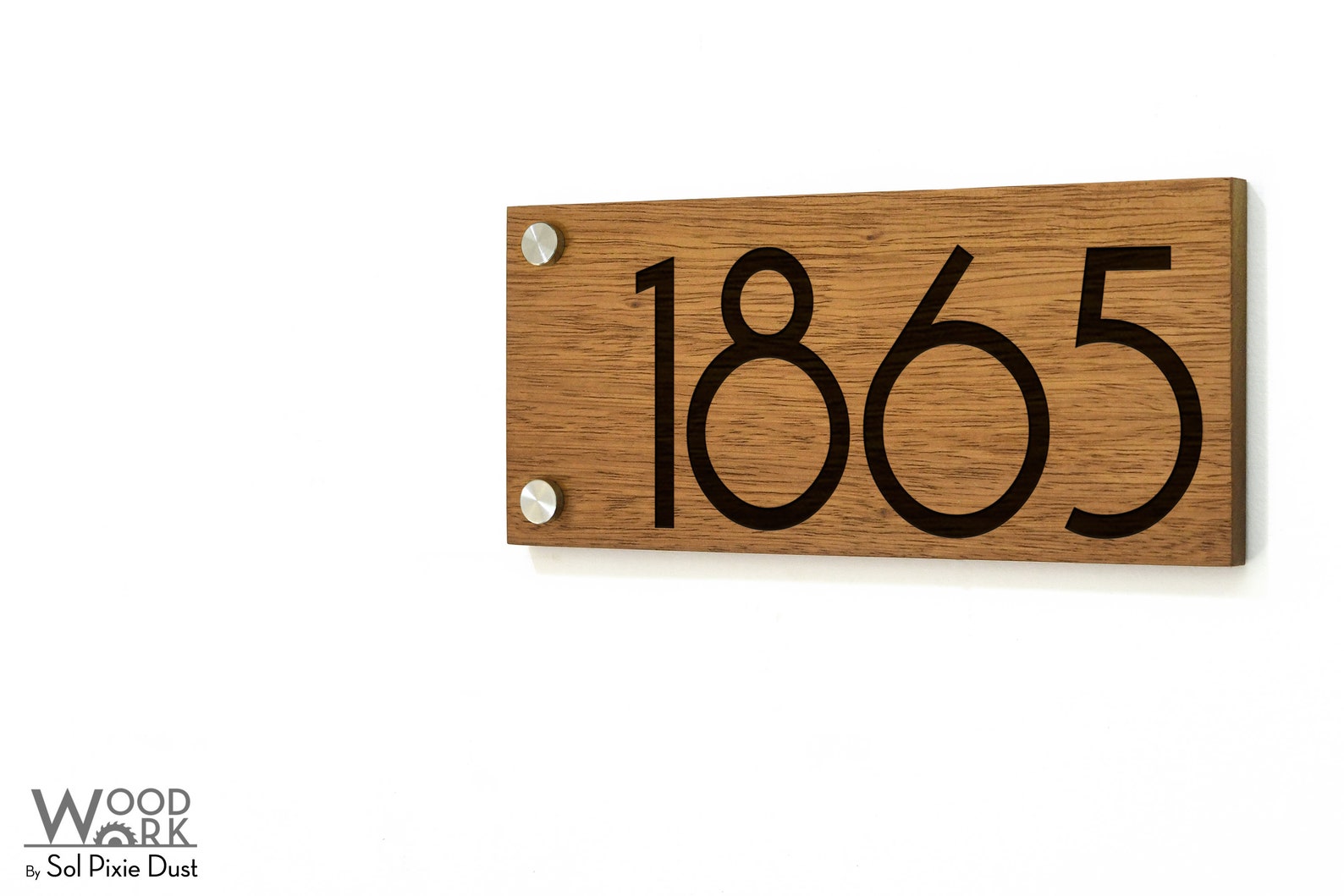 Modern House Numbers Small Solid Wood African Teak Iroko | Etsy