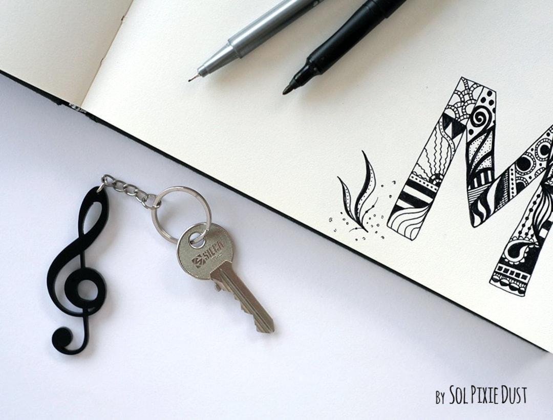 Keyring - Sol Music Key - Etsy