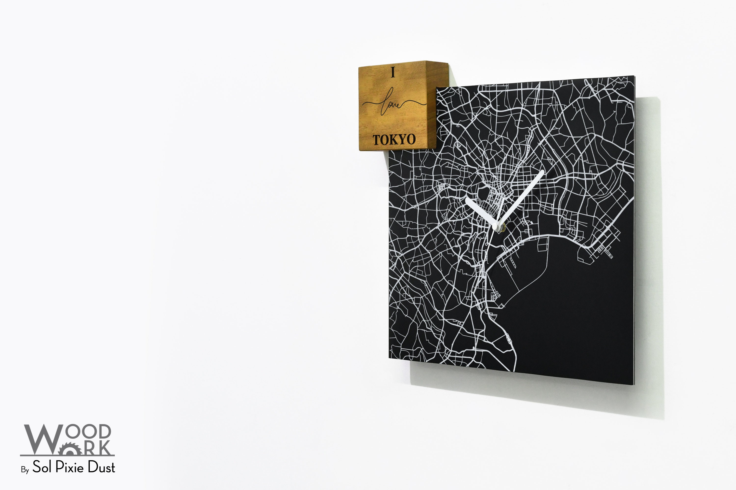Modern Square Black Aluminum Wall Clock Fiber Laser | Etsy