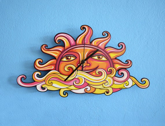 Sunset Face Wall Clock | Etsy