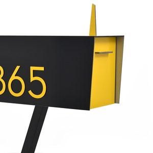 Contemporary Post Mounted Mailbox - Aluminum Black Body and Aluminum ...