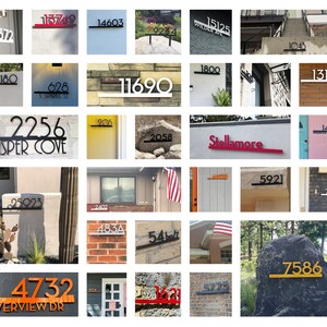 Modern House Numbers - Blue With Black Acrylic - Contemporary Home ...