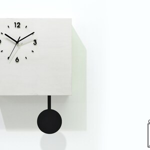 Wooden Time Box Clock - White Chalk - Baby Unicorn - Wall Mount ...