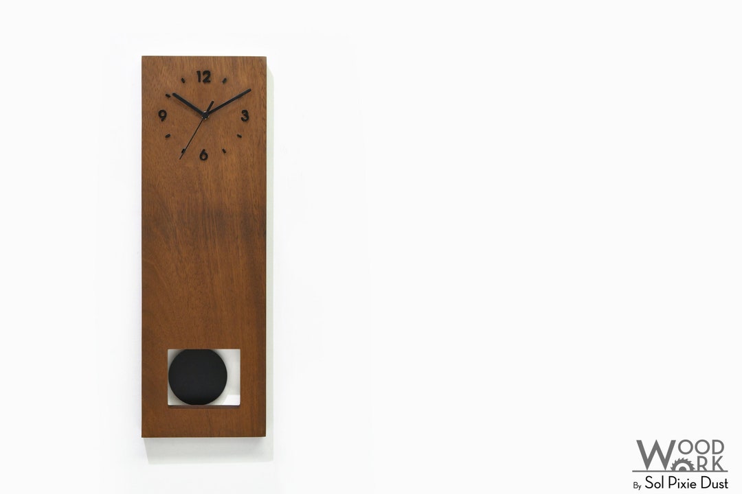 Bluntly Modern Design Solid Iroko Wood - Grandfather Pendulum - Wall ...
