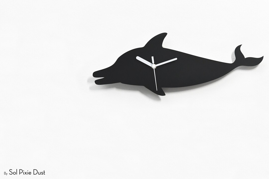 Dolphin Silhouette Wall Clock - Dolphin Wall Decor - Dolphin Clock ...