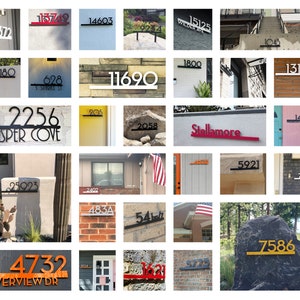 Modern House Numbers - Dark Red With Black Acrylic - Contemporary Home ...