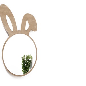 Safety Mirror Bunny Ears With LED Light - Wall Decor Mirror - Nursery ...