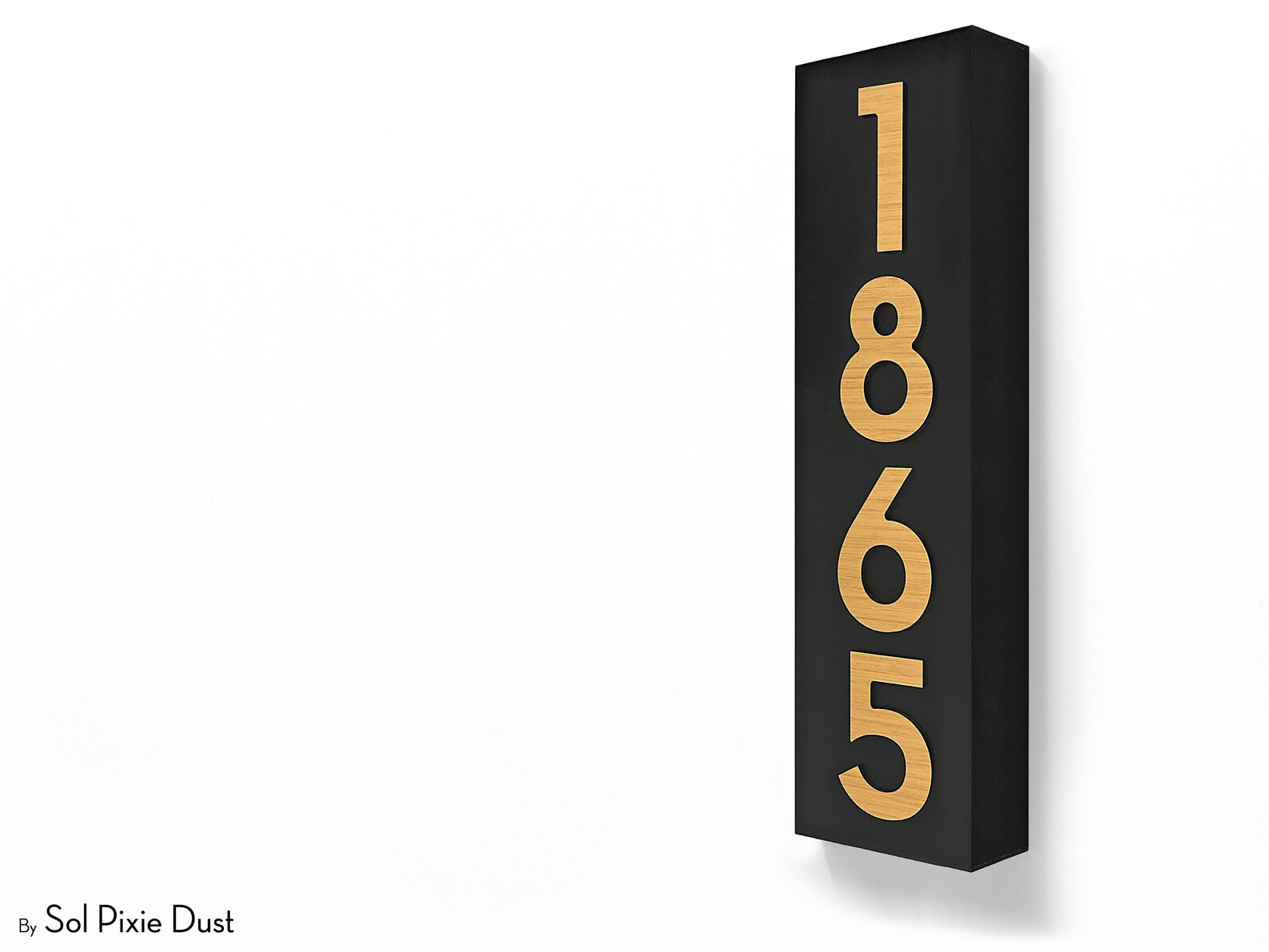 Modern House Numbers - Aluminum Hollow Bar Rectangle Vertical - Black ...