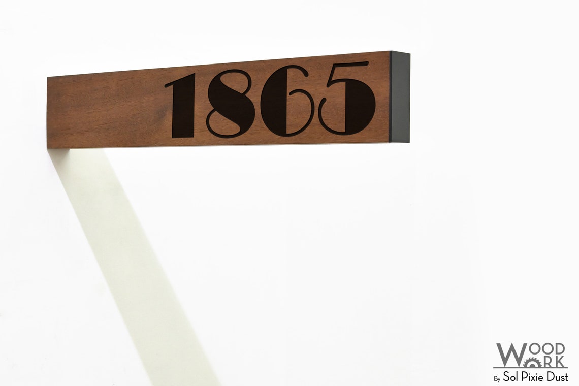 Modern House Plaque Custom Number Sign Broadway Font | Etsy