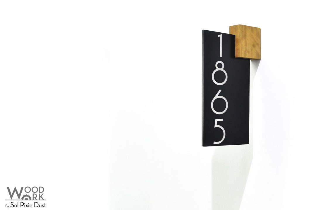 Modern Projecting Sign - Black Aluminum (ACP) and Fiber Laser Engraving ...