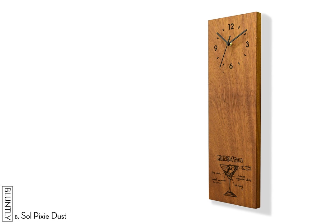 Modern Wooden Clock - Vertical Wall / Table Clock - Laser Engraved ...