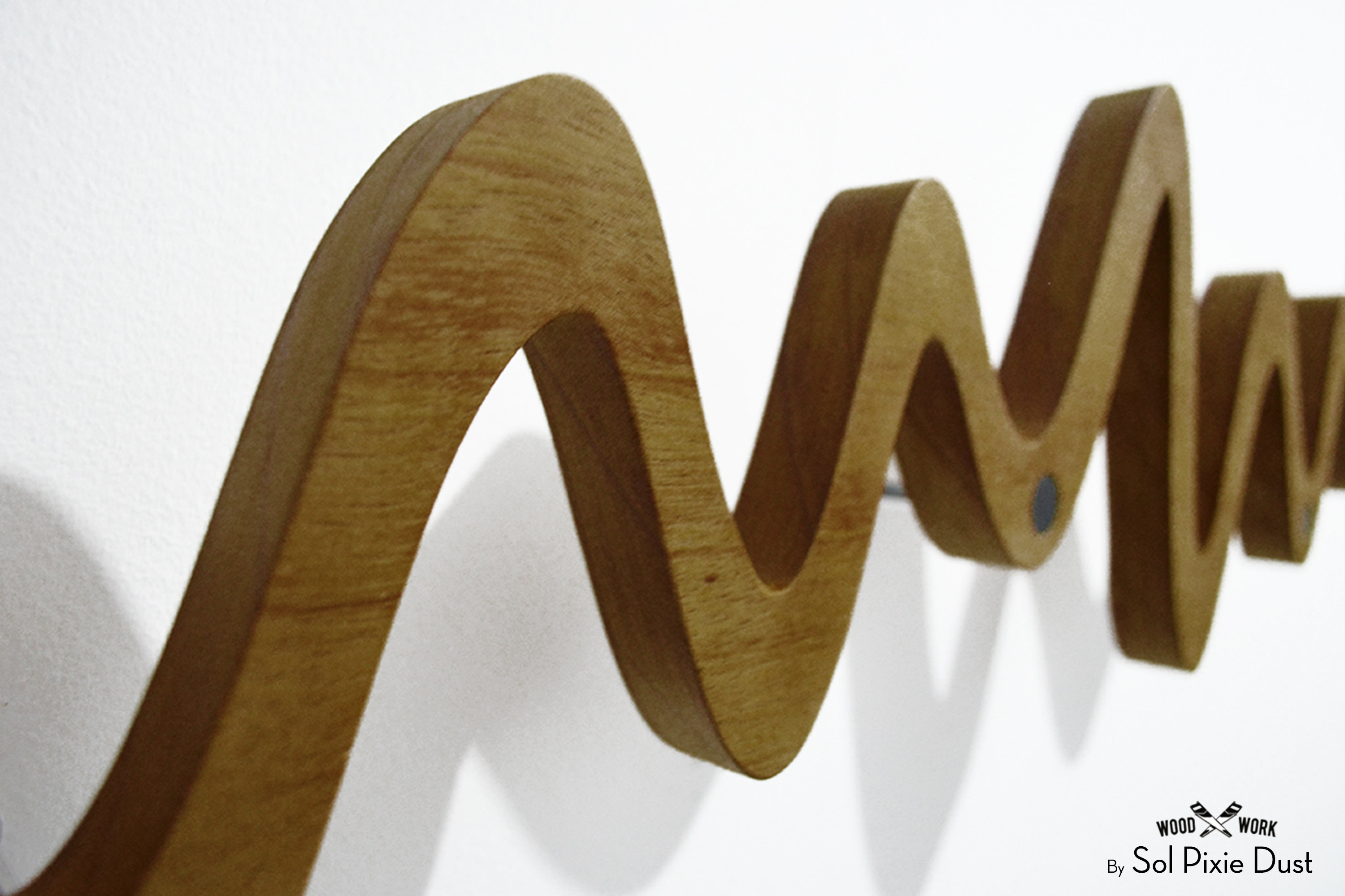 Zick Zack Modern Wall Rack Solid African Teak Iroko Wooden - Etsy UK