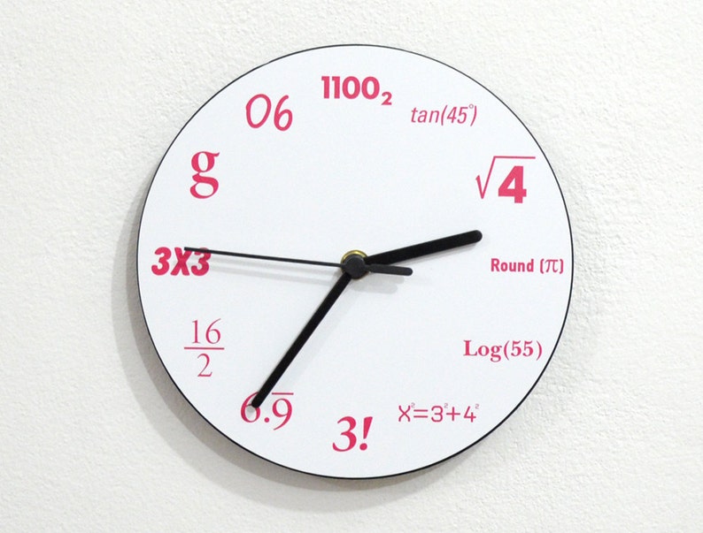 Mathematics Wall Clock | Etsy