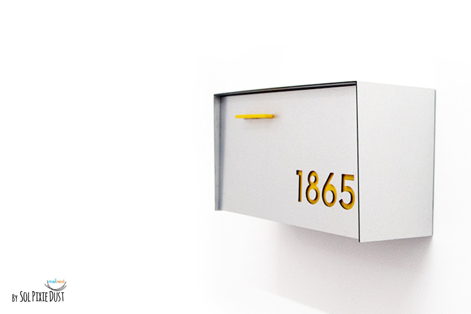 Mailbox With Brushed Aluminum Face and Body and Yellow Acrylic | Etsy