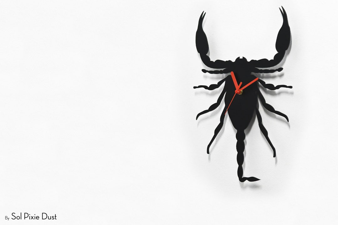 Scorpion Silhouette Wall Clock - Scorpion Wall Decor - Scorpion Lover ...
