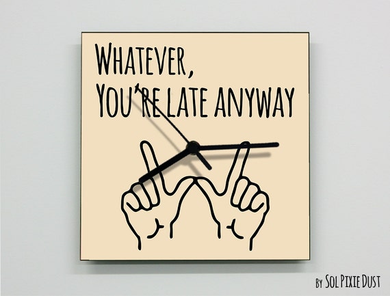Whatever You're Late Anyway Hand Symbol / Square Beige | Etsy