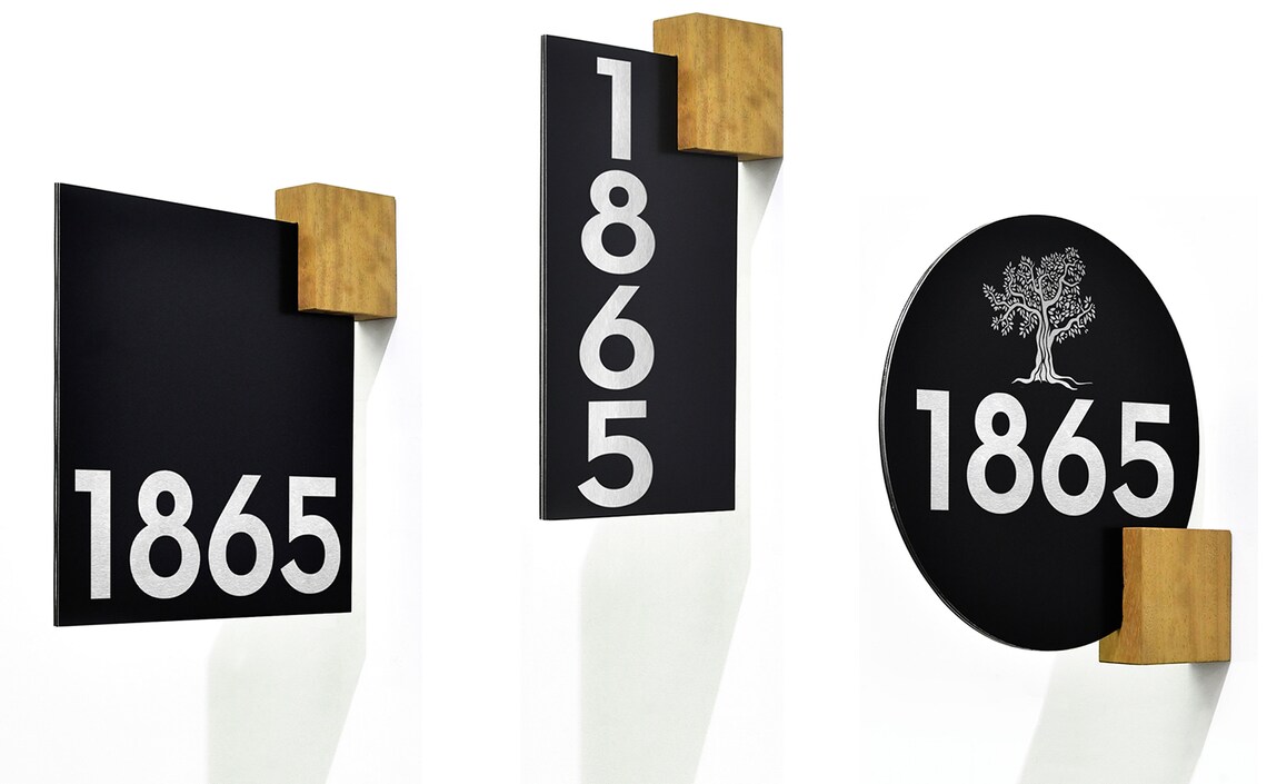 Modern Wall Hanging Number Sign - Black Aluminum (ACP), Fiber Laser ...