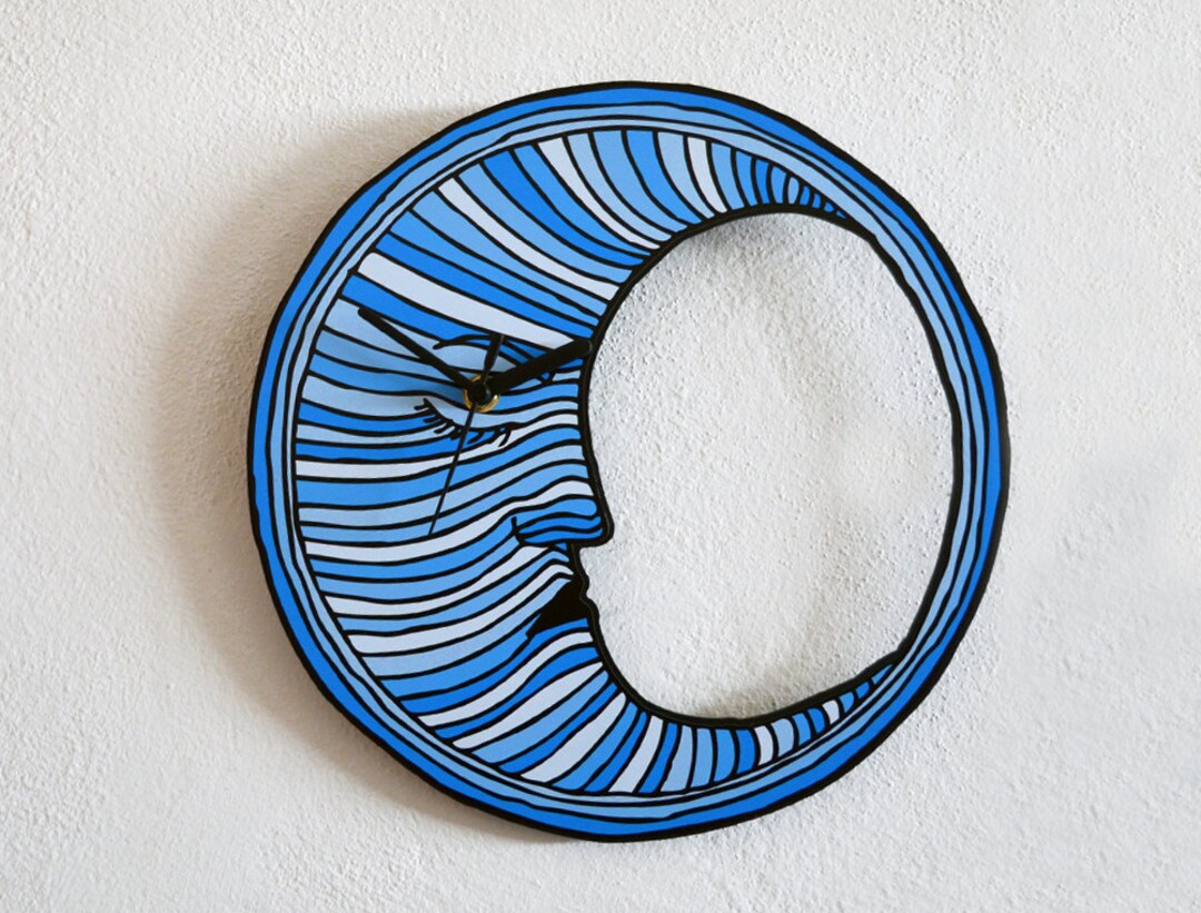 Moon Face - Wall Clock - Etsy