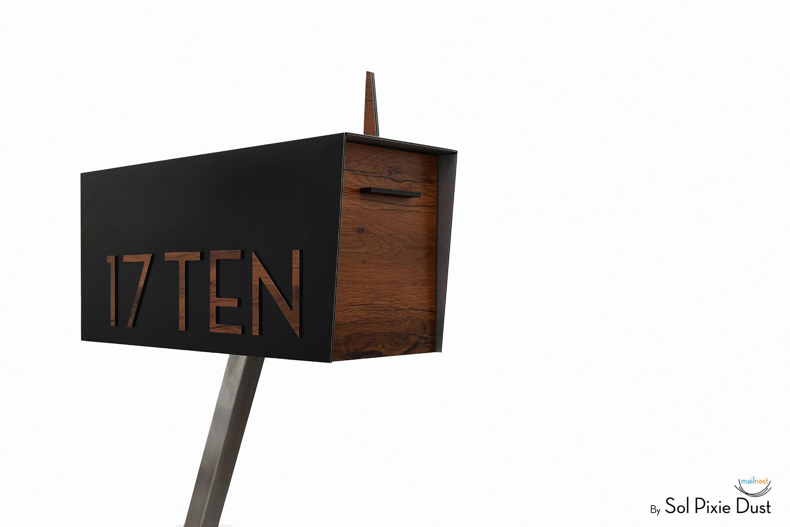 Contemporary Post Mounted Mailbox Aluminum Black Body and - Etsy