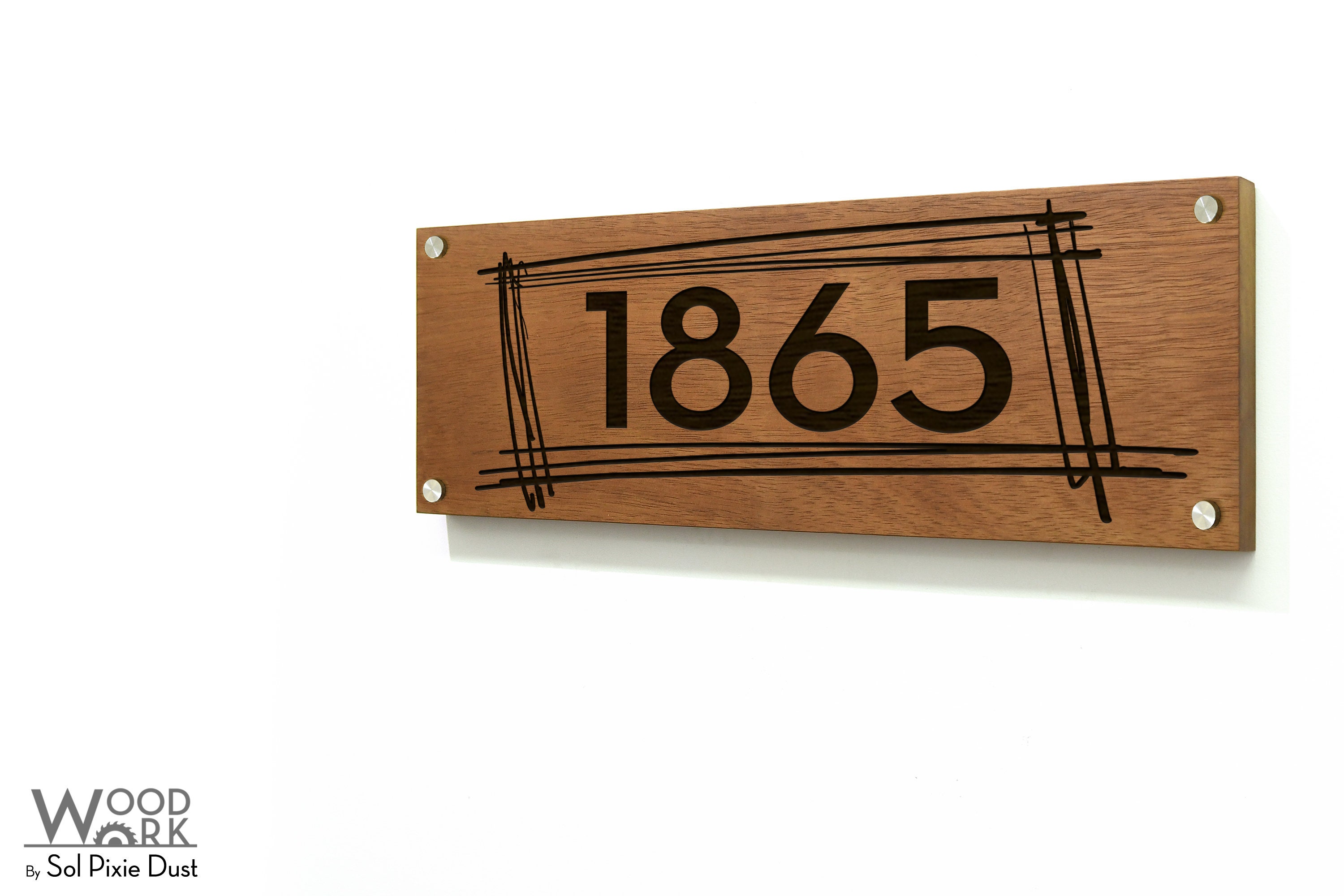 Modern House Numbers Solid Wood African Teak Iroko with | Etsy