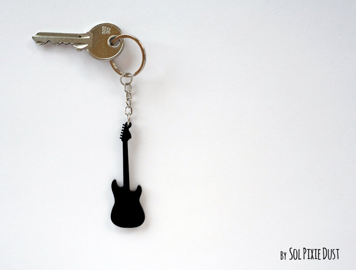 Electric Guitar Key chain | Etsy