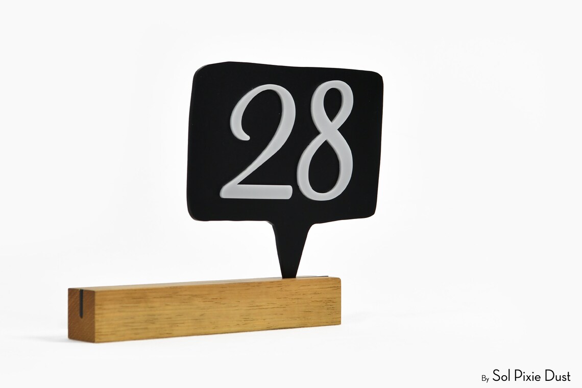 Modern Table Numbers Sign Personalized Engraving Wooden - Etsy