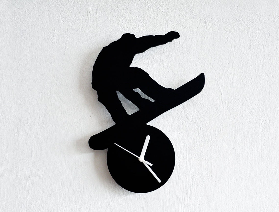 Snowboarding Silhouette Wall Clock | Etsy