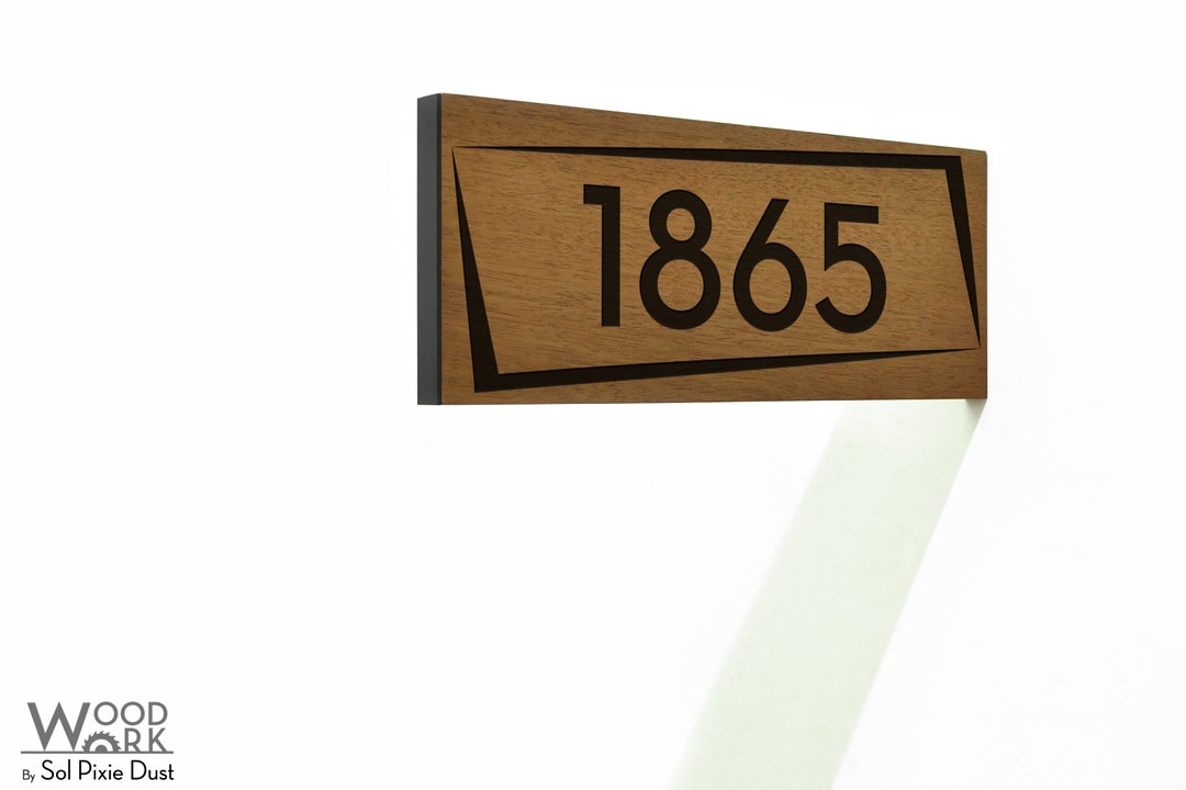 Modern House Plaque - Custom Number Sign - Laser Engraved Sign ...