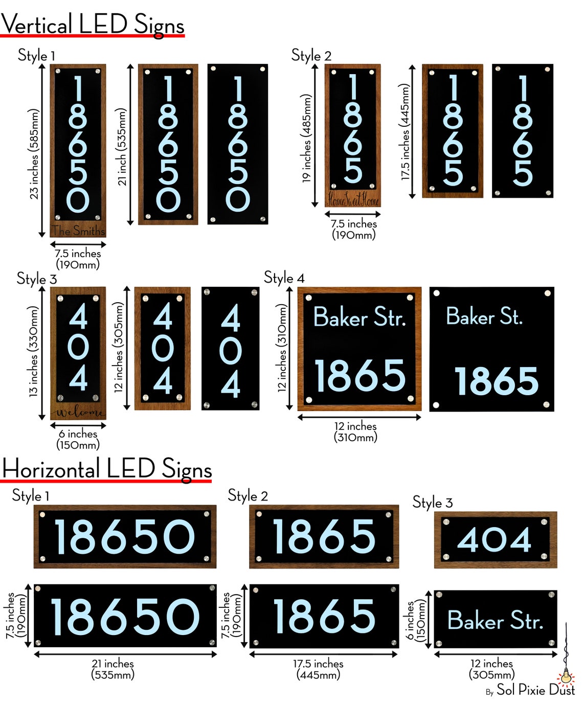 Modern House Numbers Framed LED Light 5V or 12V Iroko Wood - Etsy
