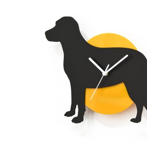 Wagging Tail Labrador Dog - Black & Yellow Silhouette - Wall Clock - Etsy