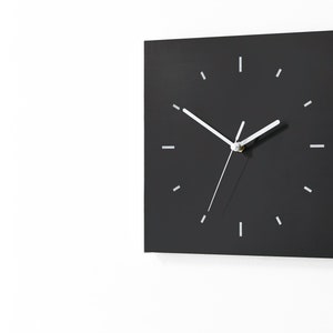 Modern Aluminum Wall Clock With Numbers - Hollow Bar Square - Black ...