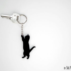 Cat Playing - Keychain Silhouette - Etsy