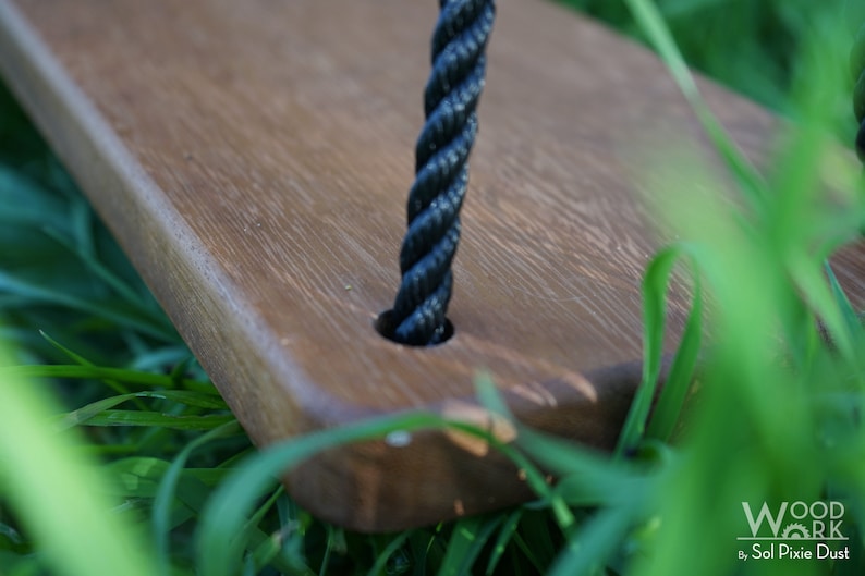 Wooden Tree Swing - Solid African Teak Wood - Personalized Laser ...
