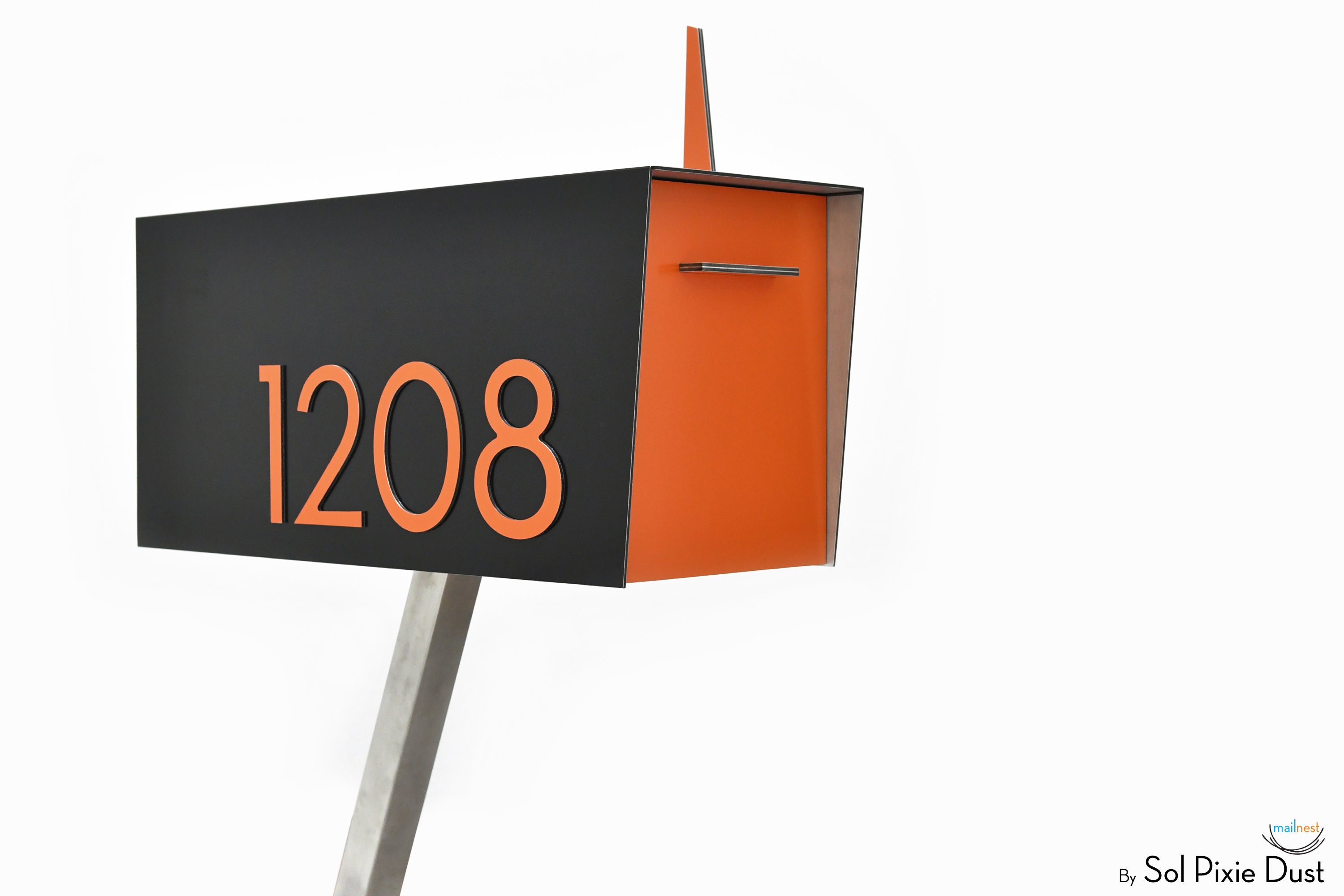 Contemporary Post Mount Mailbox / Aluminum Black Body and | Etsy