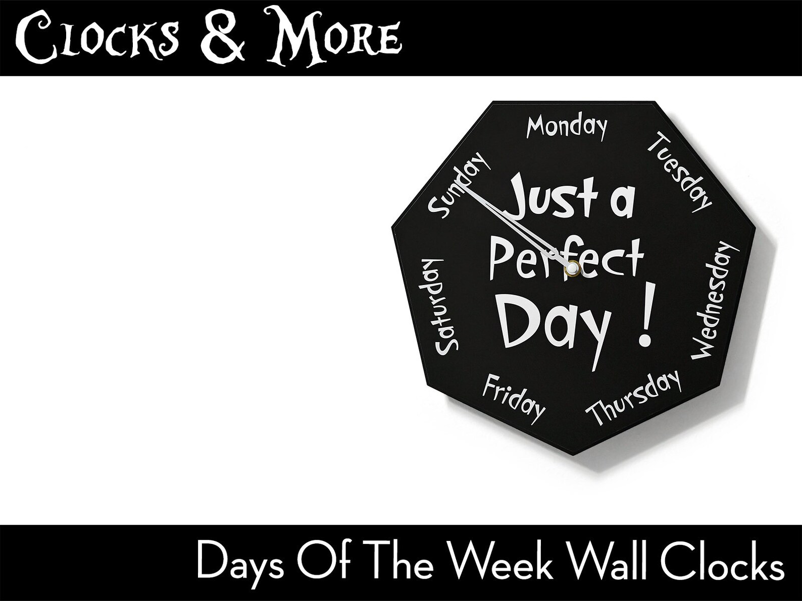 Day of the Week Clock - Whatever, You're Late Anyway - Round Black ...