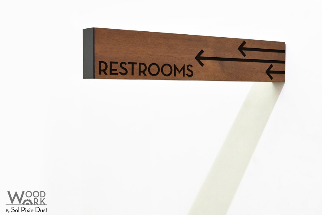 Custom Directional Sign - Restrooms Sign - Bathroom Sign - Wheelchair ...