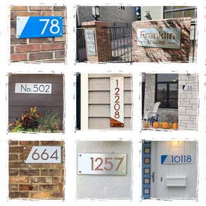 Large Modern House Numbers With Planter Box - Aluminum Hollow Bar ...
