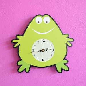Cute Little Frog Cartoon - Wall Clock - Etsy
