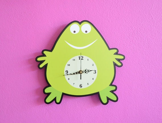 Cute Little Frog Cartoon Wall Clock | Etsy