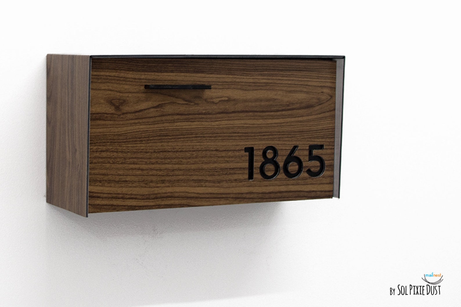 Mailbox With Aluminum Wood Walnut Face and Body and Black - Etsy