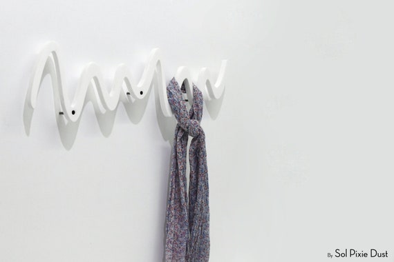 Modern Decorative Wall Hook White Zick Zack Coat Rack | Etsy