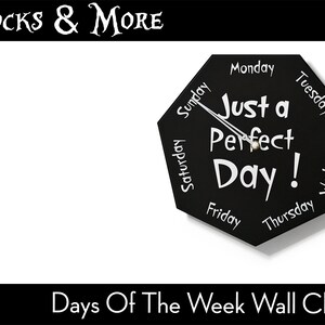 Day of the Week Clock - Heptagon White Wall Clock - Week Clock ...