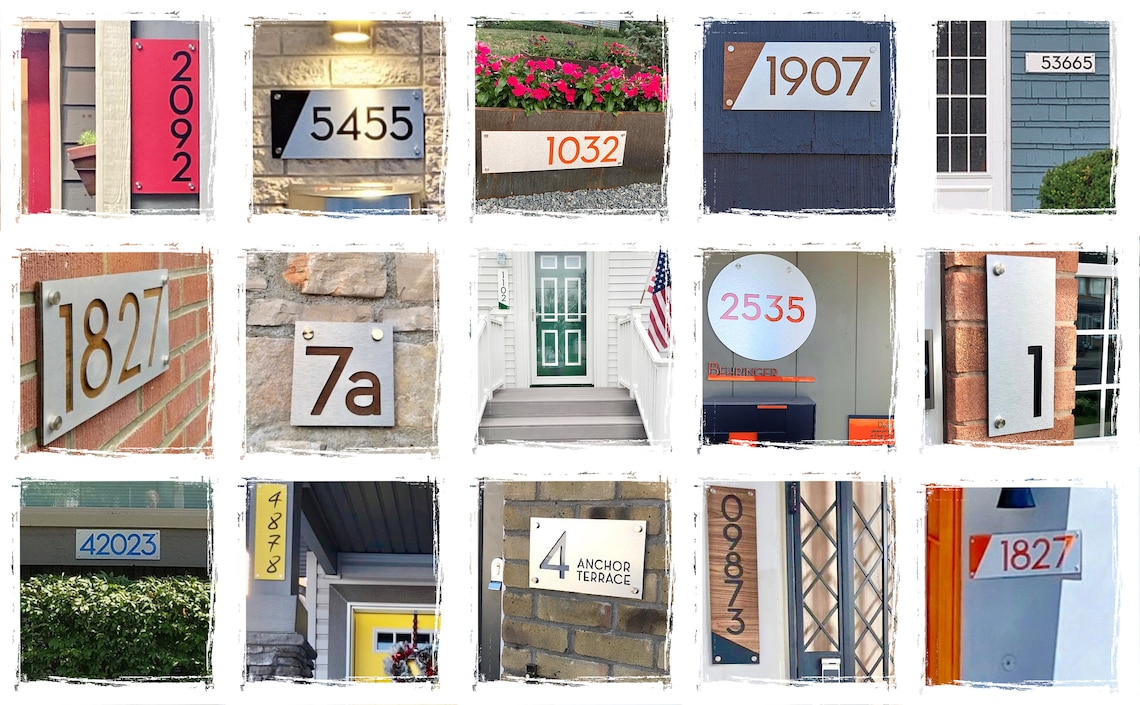 Modern House Numbers, Alucobond With Grey Acrylic - Contemporary Home ...