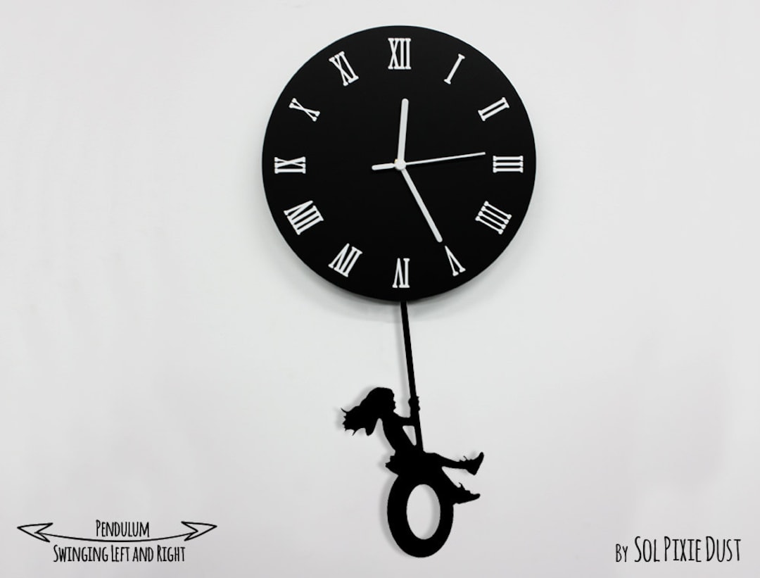 Girl Swinging on Tire - Pendulum Wall Clock - Etsy