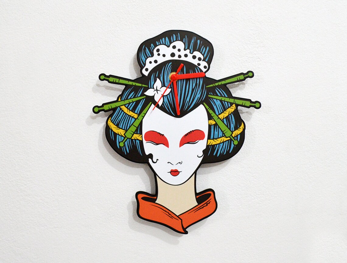 Japan Geisha - Wall Clock - Etsy